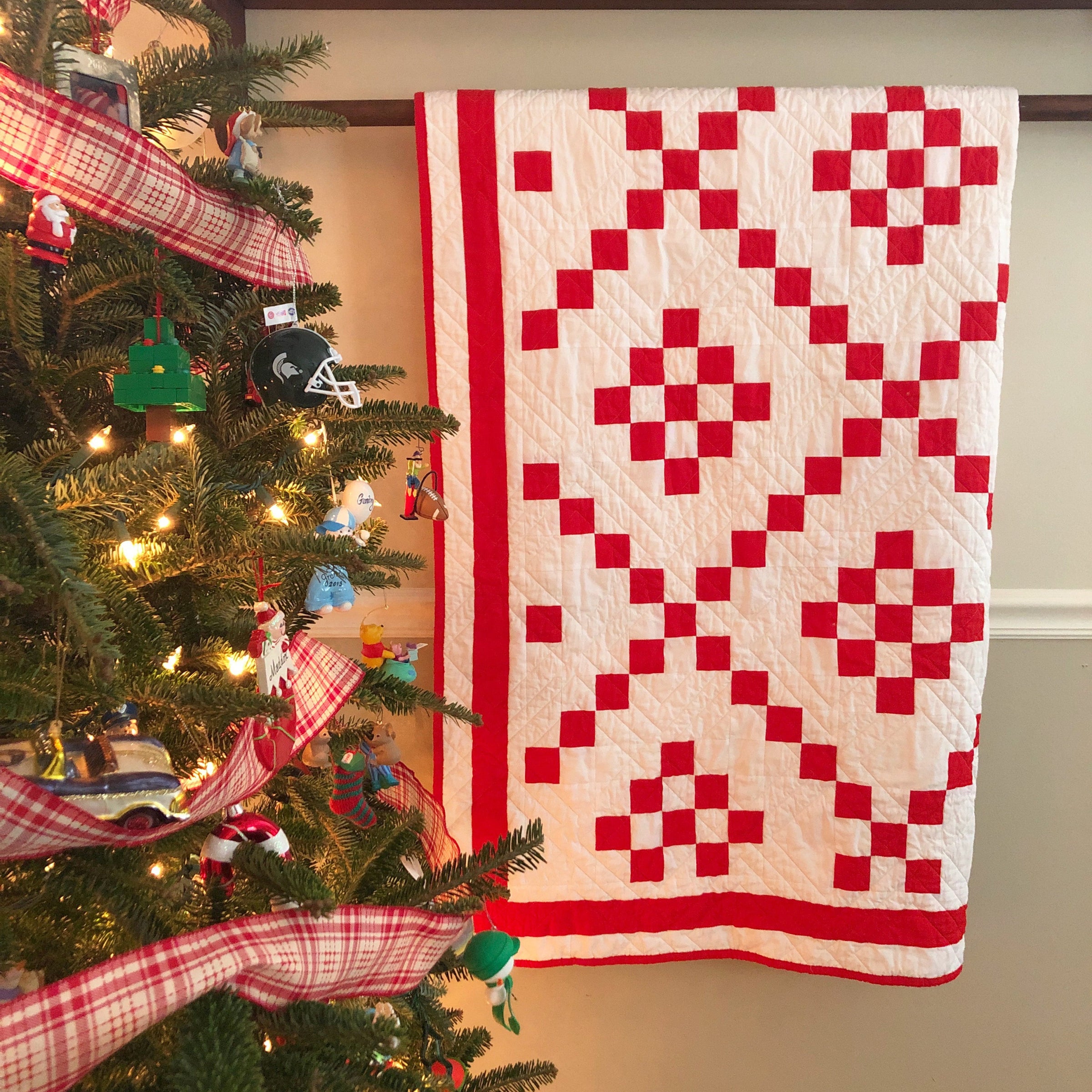 Modern Irish Chain Quilt Handmade for Farmhouse Decor | The Hen Pen